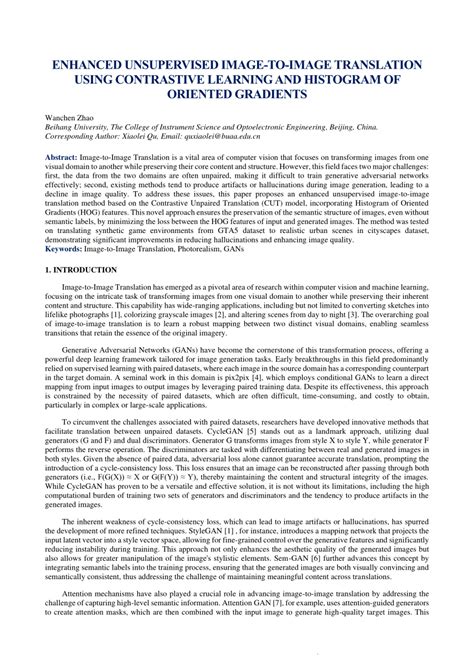 Pdf Enhanced Unsupervised Image To Image Translation Using