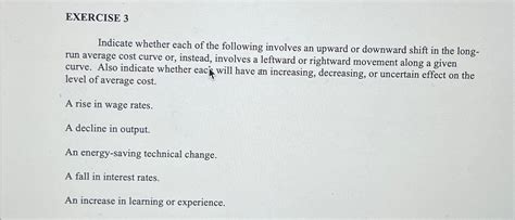 Solved EXERCISE 3Indicate whether each of the following | Chegg.com
