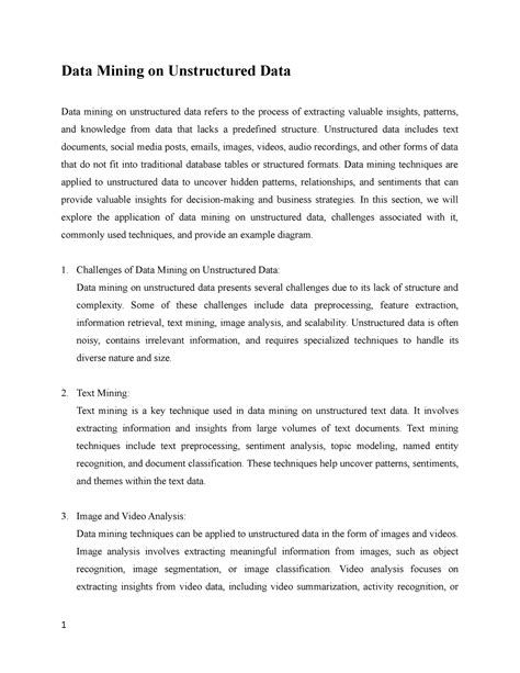 Computer Unstructured Data Mining Note Class Data Mining On