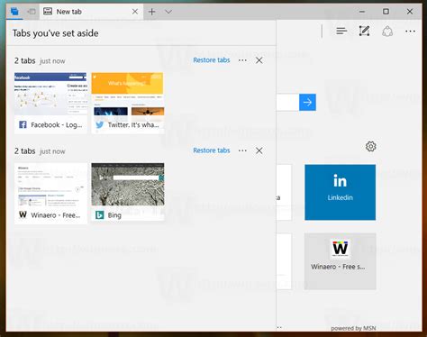 Set Tabs Aside In Microsoft Edge Tab Groups