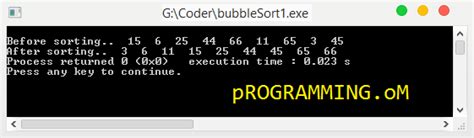 program in c and c to sort array using bubble sort technique