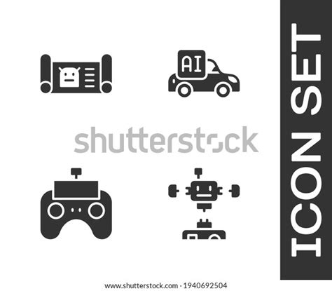 Set Disassembled Robot Robot Blueprint Remote Stock Vector Royalty Free Shutterstock