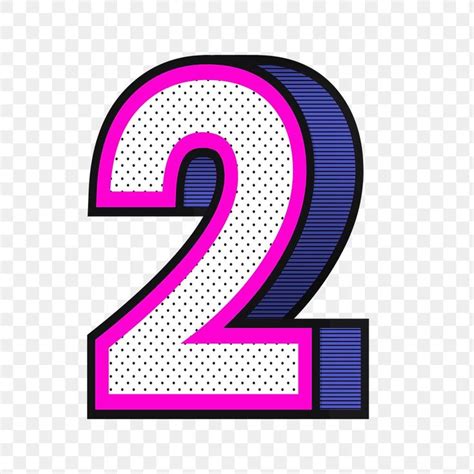 The Number Two In Pink And Blue