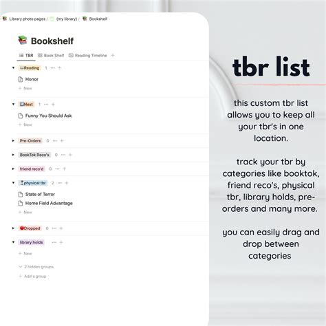 Book Tracker Notion Template Notion Bookshelf Notion Aesthetic Notion Library Book Notion