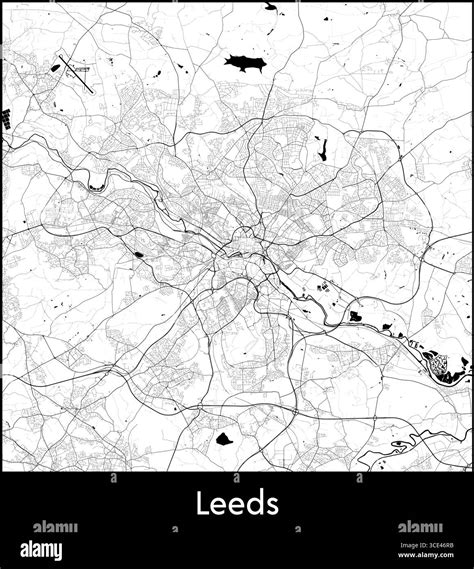 Leeds City Map United Kingdom Topographic Vector Map Poster Stock