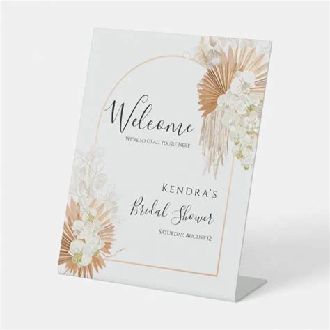 Pompass Grass Arch Welcome Bridal Shower Sign Zazzle