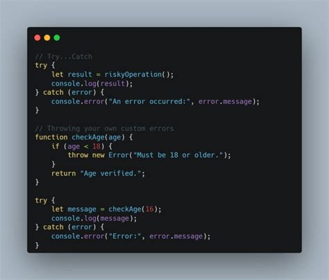 Sasnarine Deodat On Linkedin Day 10 Error Handling In Javascript 🚀