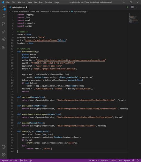 Using Microsoft Graph From Python Out Of Office Hours