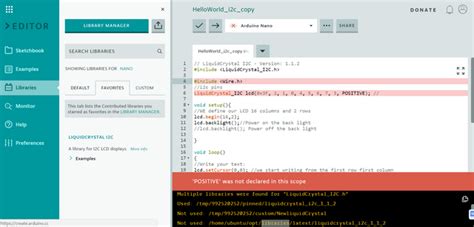 Solved Multiple Libraries Were Found For LiquidCrystal I C H Cloud Editor Arduino Forum