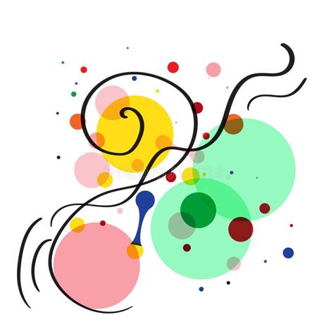 Abstract Artwork Of Swirling Lines Overlapping Circles And Vibrant Colors Art Composition