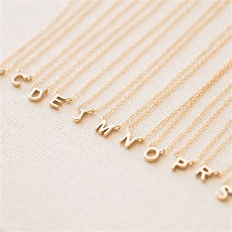 Tiny Initial Necklace Simple And Dainty
