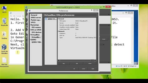 Add Virtualbox Pc Into Gns3 Youtube