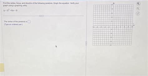 Solved Find The Vertex Focus And Directrix Of The Chegg Com