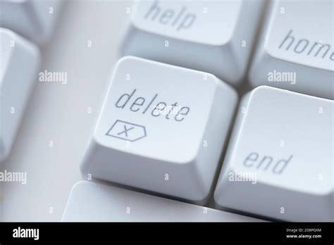 A Conceptual Close Up Photo Of The Delete Key On A Keyboard Stock Photo Alamy