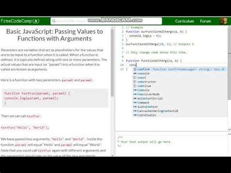 Basic JavaScript Passing Values To Functions With Arguments Free Code Camp Dani YouTube