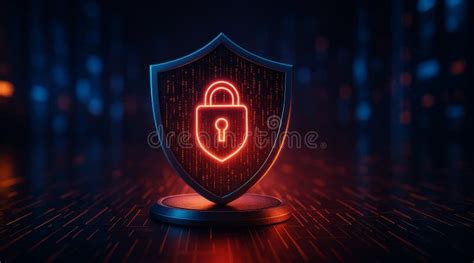 Cybersecurity Shield With Glowing Padlock Symbolizing Data Protection