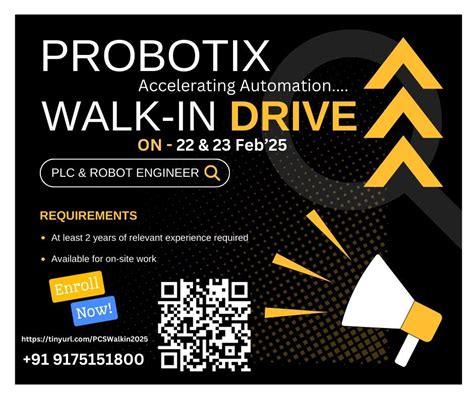 We Are Hiring Join The Walk In Hiring Drive In Probotix Control