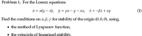 Solved Problem1 For The Lorenz Equations Find The