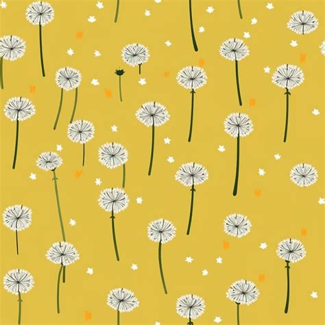 Premium Photo Dandelion Seamless Pattern