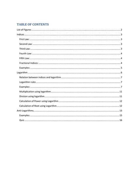 Indices And Logarithms Pdf