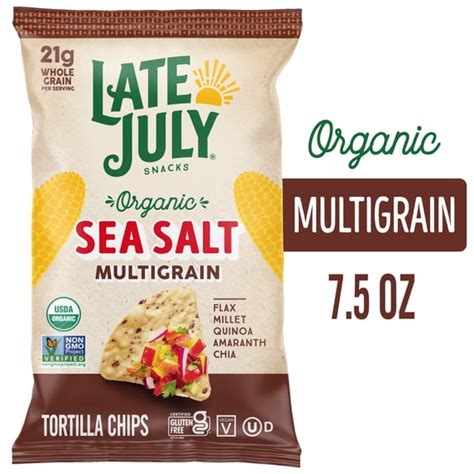 Late July Organic Multigrain Tortilla Chips 7 5 Oz Sea Salt