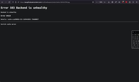 error 503 backend is unhealthy r github
