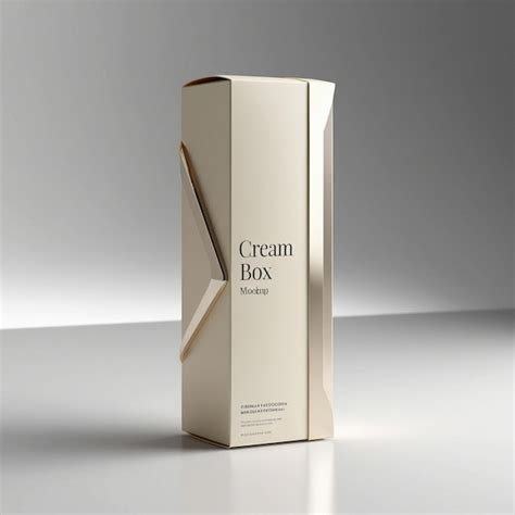 Elegant Minimalist CreamColored Box With Subtle Curved Design Premium AI Generated Image