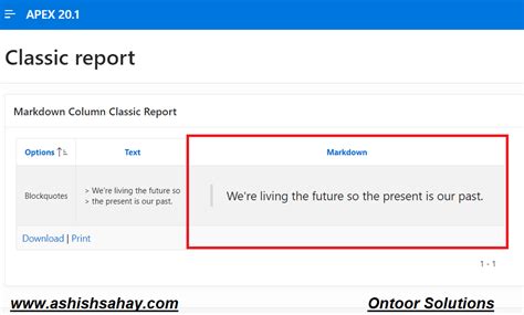 Markdown Column Support In Classic Report In Oracle Apex 201 Ontoor