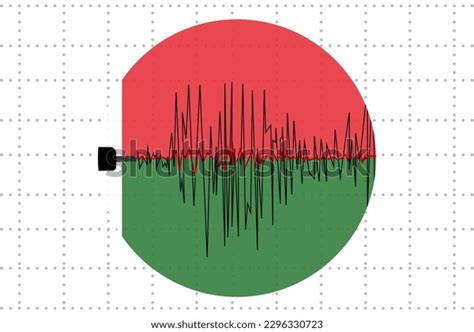 Earthquake Madagascar Concept Seismic Wave Flag Stock Vector Royalty Free 2296330723