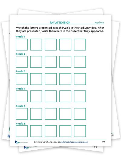 Printable Memory Worksheets Scientifically Designed Worksheets Library