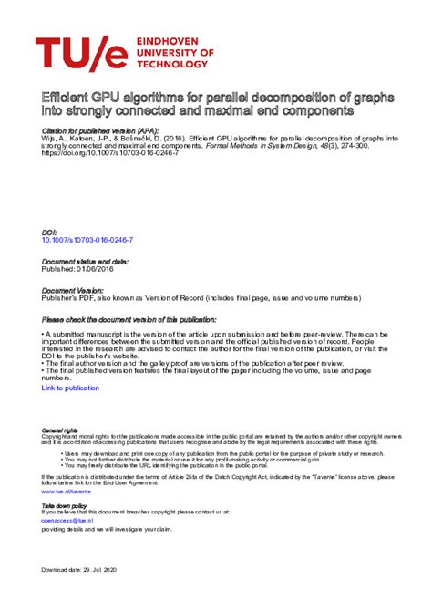 pdf efficient gpu algorithms for parallel decomposition of graphs