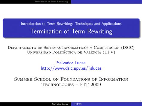 Pdf Introduction To Term Rewriting Techniques And Applications Termination Of Term Rewriting