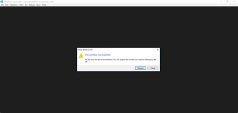 The Window Has Crashed Issue Microsoft Vscode GitHub