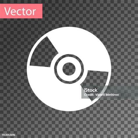 흰색 Cd 또는 Dvd 디스크 아이콘 투명 한 배경에 고립 컴팩트 디스크 기호입니다 벡터 일러스트 데이터에 대한 스톡 벡터 아트