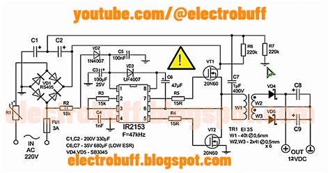 Ir2153 12v 20a 250watts Power Supply Smps Battery Charger Circuit Electrobuff On Youtube