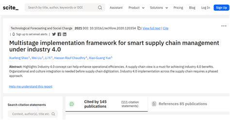Multistage Implementation Framework For Smart Supply Chain Management