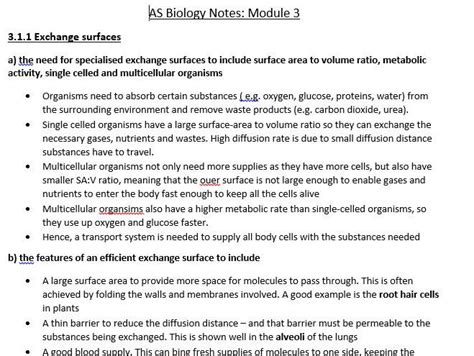 A Level OCR Biology Module Revision Notes Teaching Resources