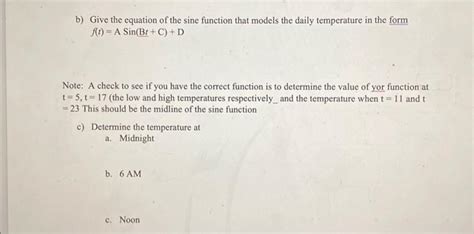 Solved Consider The Graph Of A Sine Function The Two Chegg