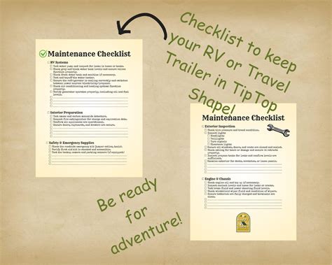 Rv Maintenance Checklist Printable Rv Repair Log And Service Tracker