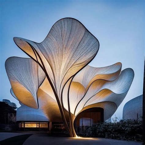 Futuristic Architecture Sculpture In Park