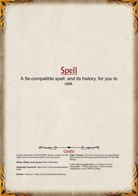 Sample Spell: Touch of Respite - MoonlitBard's Ko-fi Shop - Ko-fi ️ ...