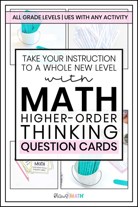 Math Higher Order Thinking Questions Cards Bloom S Taxonomy Kraus Math Higher Order