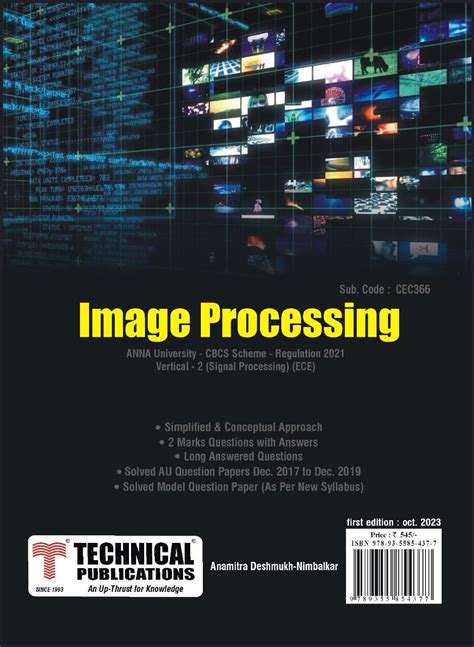 Image Processing For Be Anna University R21cbcs V Vi Vii Viii Vertical Ii Ece Cec366