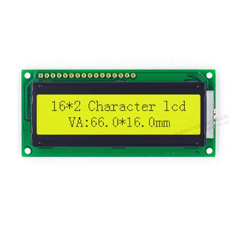 Industrial 16x2 Monochrome Screen 18 Pin Stn Yellow Green Lcd Module