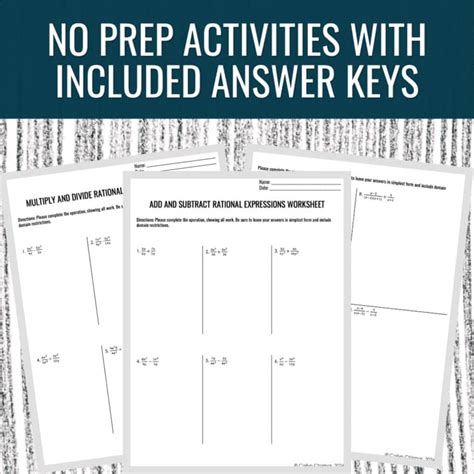 Operations With Rational Functions Worksheets By Coffee And Calculus