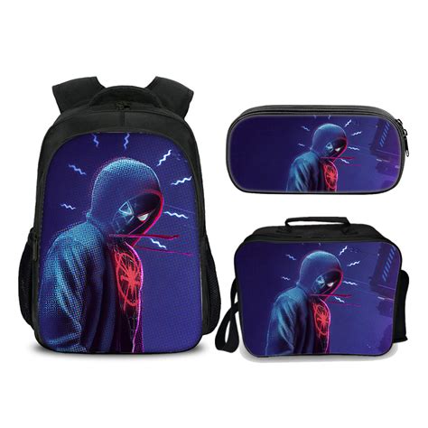 Spiderman Hooded Miles Ultimate 3pc 2 Compartment No 1 Backpack