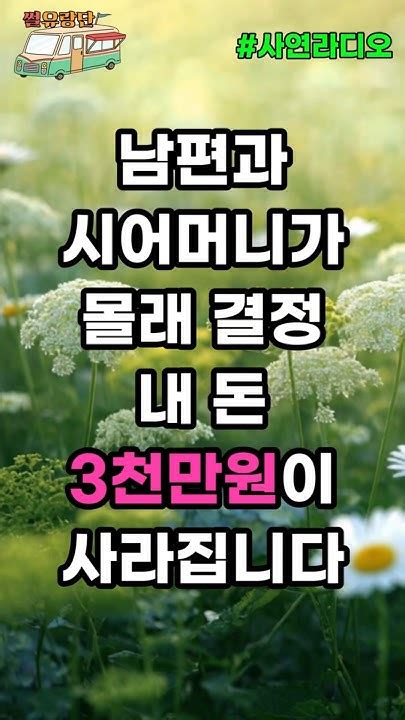 남편과 시어머니가 몰래 결정 내 돈 3000만원이 사라집니다 Youtube