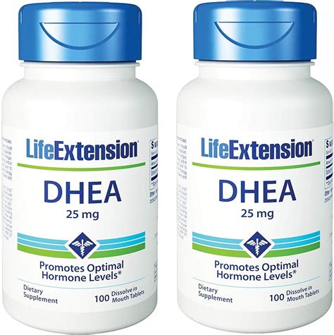 Amazon.com: Life Extension Dhea, 25 Mg Tablets, 100-count x 2 : Health ...