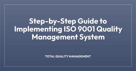 Step By Step Guide To Implementing Iso 9001 Quality Management System • Slm Self Learning Step By Step Guide To Implementing Iso 9001 Quality Management System • Slm Self Learning