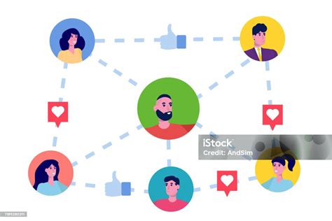 추천 마케팅 친구 벡터 일러스트 개념을 참조하십시오 방문 페이지 모바일 앱에 사용할 수 있습니다 고객에 대한 스톡 벡터 아트 및